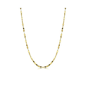 10K Solid Gold Mirror Chain Necklace, 1.8MM Dainty Yellow Gold Italian Mirror Link Chain Necklace Jewelry Gift for Women 20" (20 Inches)