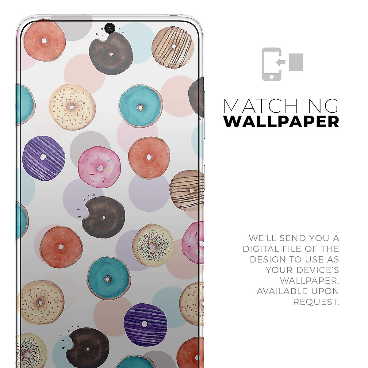 DesignSkinz The Colorful Donut Overlay Protective Vinyl Decal Wrap Skin Cover Compatible with The Samsung Galaxy S20 (Screen Trim & Back Glass Skin)