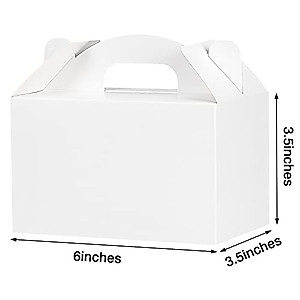 Moretoes 70 Pack White Treat Boxes Gable Boxes Party Favor Boxes Paper Gift Boxes for Birthday Party Shower 6 x 3.5 x 3.5 Inches
