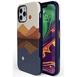 Casely iPhone 12/12 Pro Case | Compatible with MagSafe | Opposites Attract | Day & Night Colorblock Mountain Case
