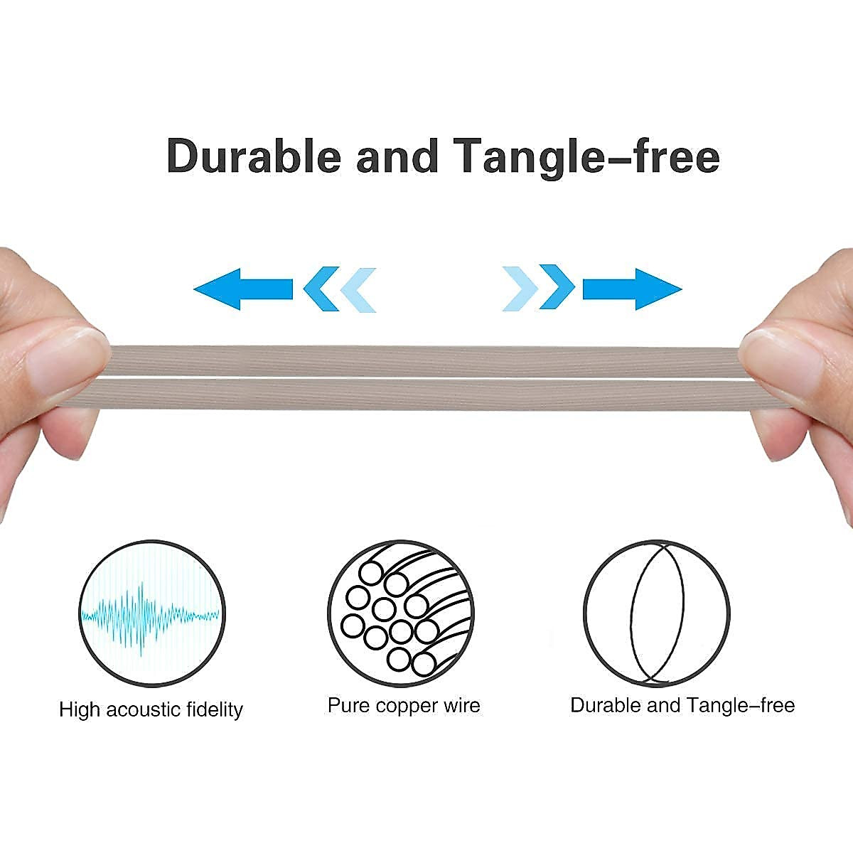 Saipomor WH1000XM5 Replacement Audio Cord WH-1000XM4 Cable Compatible with Sony WH1000XM2 WH-1000XM3 MDR-XB950BT MDR-100ABN MDR-10R MDR-1000X MDR-ZX770BN Noise-Canceling Headphones(Gold)
