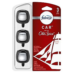 Febreze Old Spice Car Air Fresheners, Old Spice Scent, Odor Fighter for Strong Odor, Car Vent Clips (3 Count) (Pack of 2) Multicolor