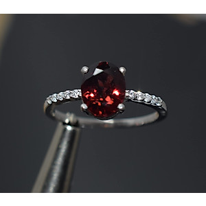 Women's Beautiful Natural Genuine Garnet Gemstone Designer Ring 925 Sterling Silver Faceted Garnet, January Birthstone, Boho Hippie Ring For Wedding/Marriage/Fastival/Annyversary (Size:-13)