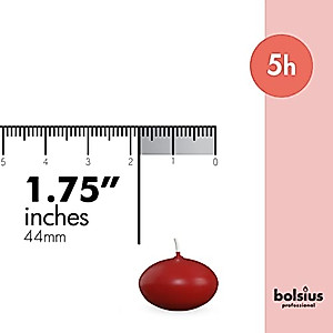 Bolsius Unscented 1.75" Floating Candles – Set of 20 Red Floating Candles – Cute and Elegant Burning Candles – Candles with Nice and Smooth Flame – Party Accessories