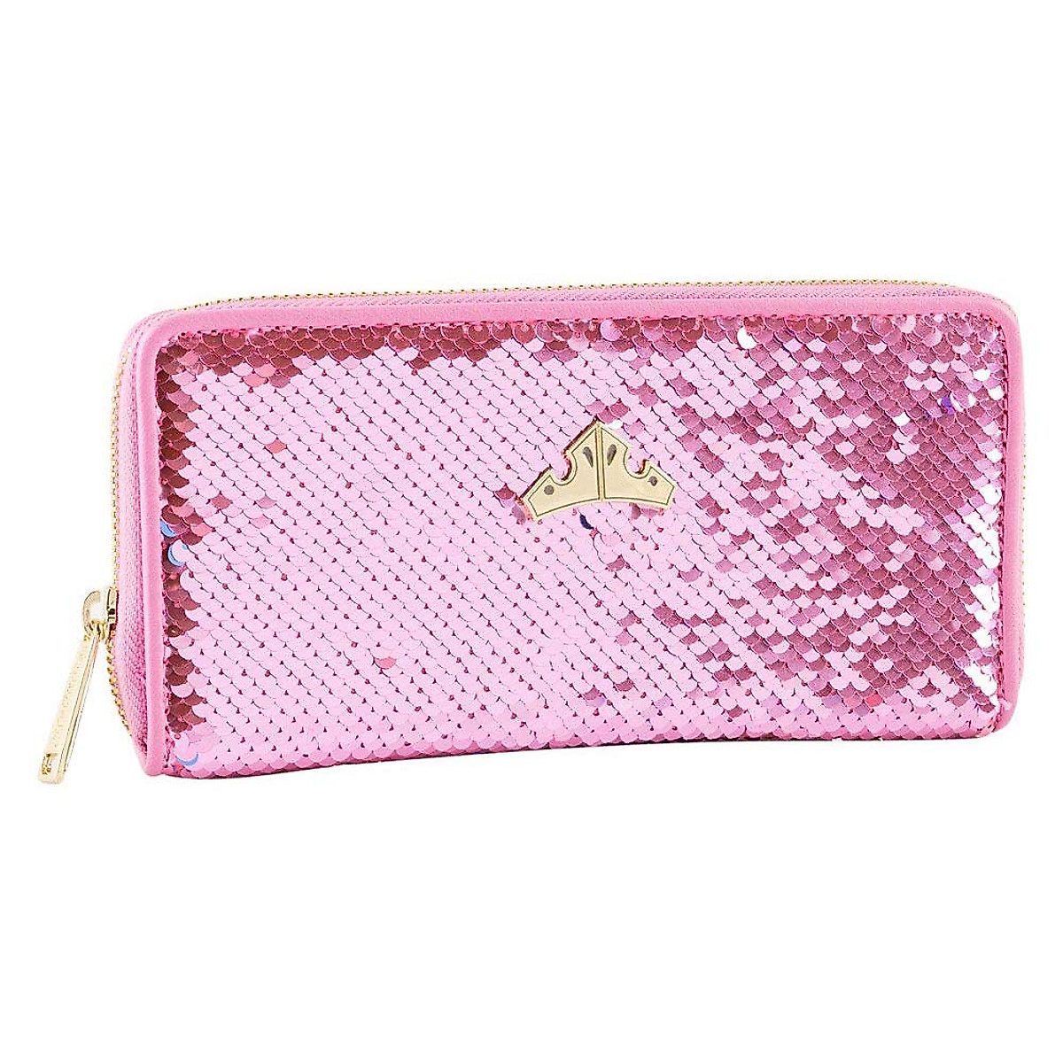 Loungefly x Disney Sleeping Beauty Sequined Zip-Around Wallet (Pink/Blue, One Size)