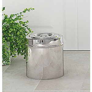 nu steel Gloss Decorative Stainless Steel Bathroom Vanity Countertop Storage Organizer Canister Jar for Cotton Swabs, Rounds, Balls, Makeup Sponges, Bath Salts, Shiny Mirror