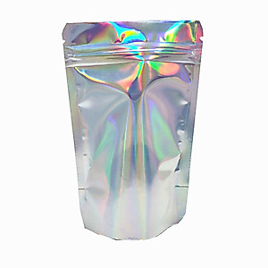 FERENLI 50 Pieces Resealable Zipper Lock Mylar Bags Clear Front Stand Up Aluminum Foil Sealable Bags for Food Long Term Storage Airtight Mylar Bags 4.3x6.3 inch