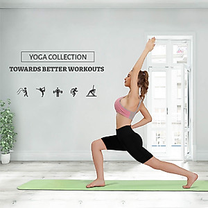 HISKYWIN 5"/8" Inseam High Waist Women Yoga Shorts Compression Exercise Workout Running Shorts Pockets F18010-Black-M