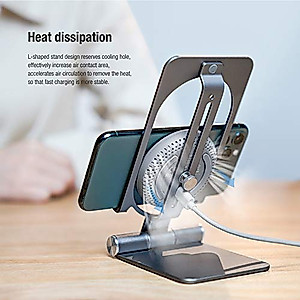 Nillkin Fast Wireless Charger Stand Adjustable - Qi Wireless Charging Stand for iPhone 15 14 13 12 pro max/Pro/Plus, Samsung Galaxy S23 S22 Ultra S21 Plus S20, Note 20/10+/9 and More, Gray