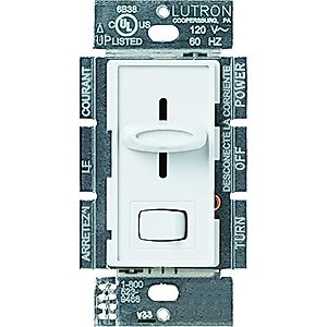Lutron Skylark Preset Dimmer, 1000-Watt Incandescent, Single-Pole/3 Way, S-103PH-WH, White