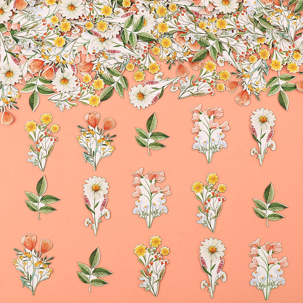 Fangleland 200 Pcs Wildflower Confetti for Girls, Wildflower Scatter Paper Table Decor, Pink Floral Flowers Confetti Decorations For Wedding Bridal Baby Shower Birthday Party