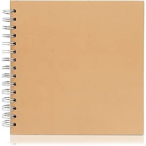 80 Pages Hardcover Kraft Scrapbook Albums, Blank DIY Journal for Scrapbooking (8x8 Inches)