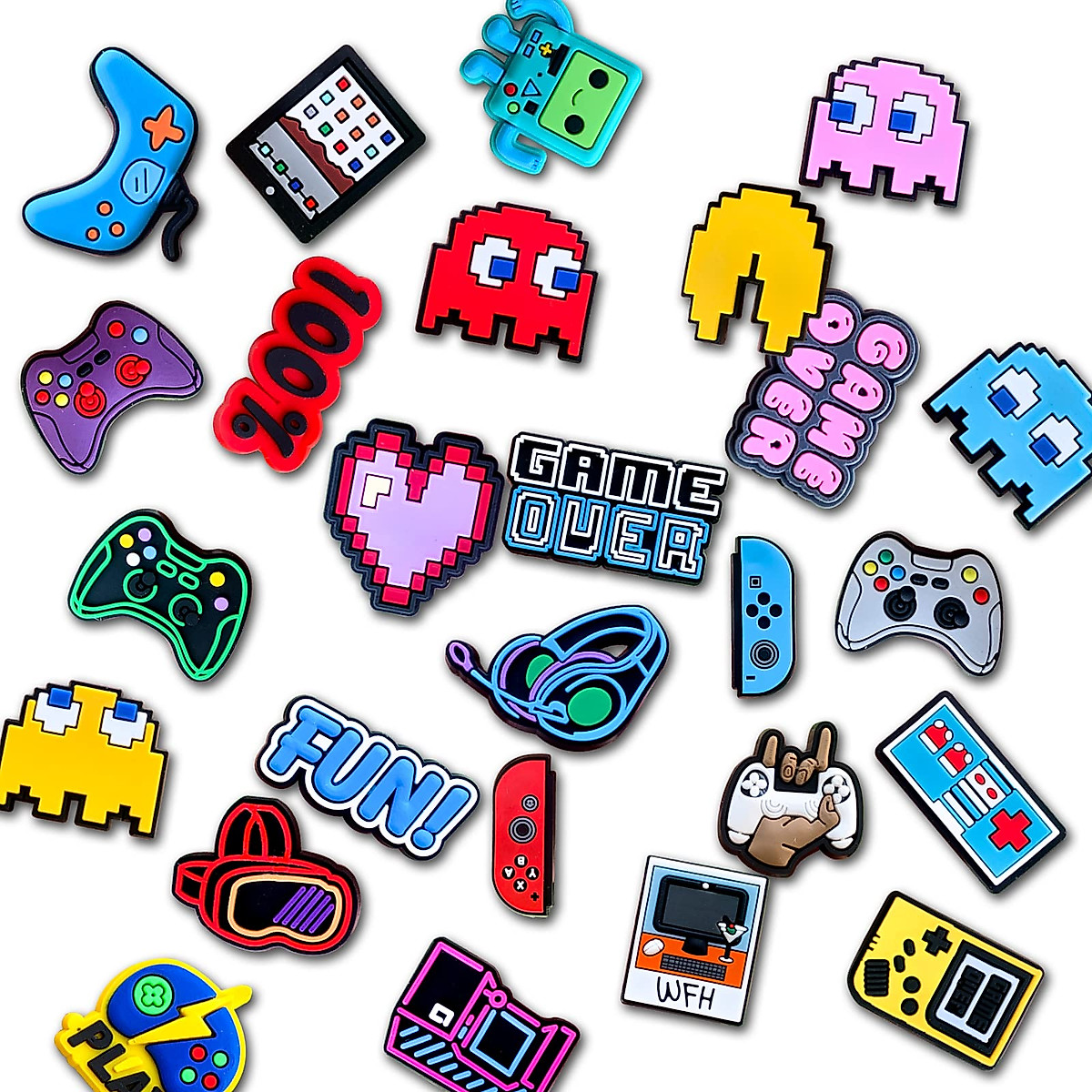 Euphaglaia Video Game Charms for Clog Shoes Decoration, Cartoon Charms Accessories for Adult Men (26)
