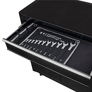 11-Piece SAE Combination Wrench Set in Roll-up Pouch, Non-Skip Inch Sizes 1/4 to 3/4” | Chrome Vanadium Steel with Mirror Finish | Ideal for General Household, Garage Workshop, Auto Repairs and More