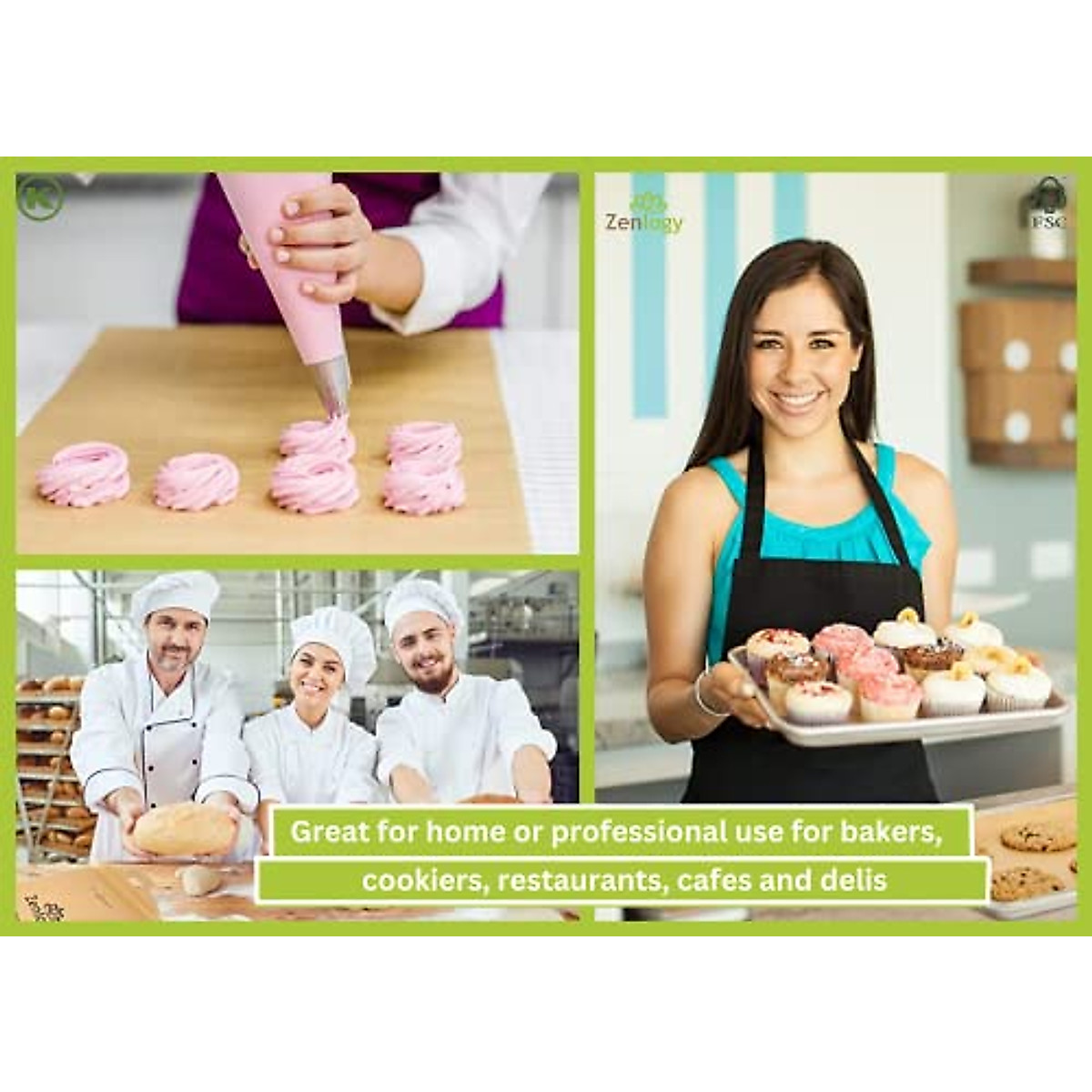 Zenlogy Parchment Paper Sheets 12x16 for Baking - Unbleached Chlorine-free, High Heat, Non-Stick Pre-Cut Parchment Paper for Half Sheet Pans (200 sheets)