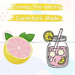 VILIFEVER Pink Yellow Lemonade Banner for Lemonade Stand Decorations, Lemon Sign Garland Summer Party Decor Lemonade Themed Bridal Shower Birthday Party Supplies Favor