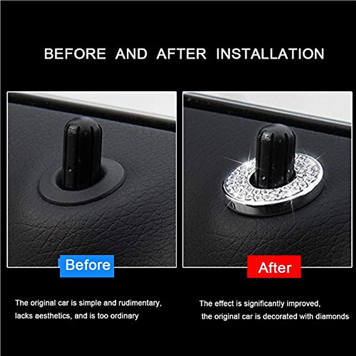 JALII Bling car Accessories para cerradura de puerta Interior de coche para Mercedes Benz Clase C C200 C300 Clase E E200 300 GLC 200 260 300 accesorios de coche