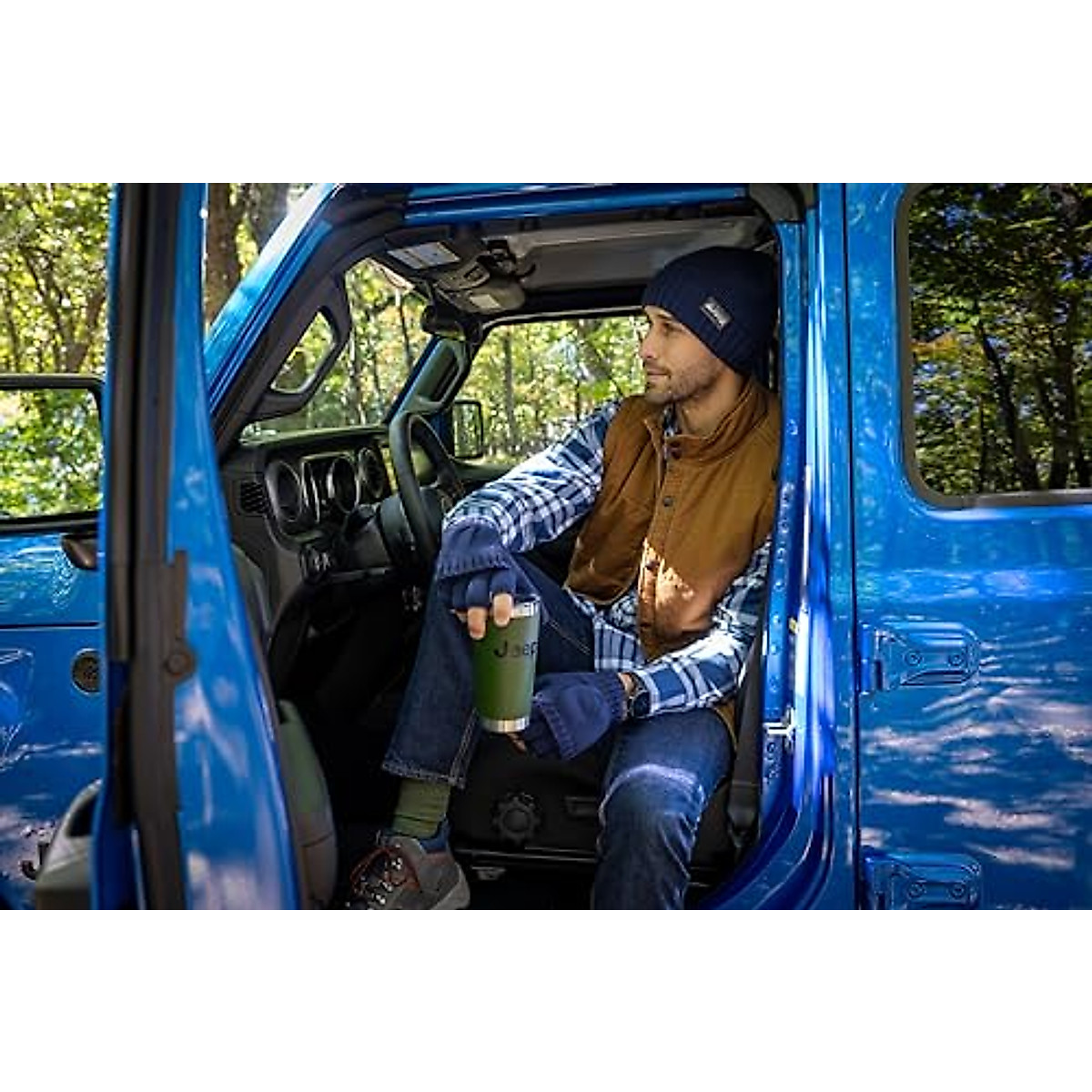 Jeep Heavy Duty Wool Crew Socks-2 Pair Pack-Cushioned Comfort, Green, Men's Shoe Size 8-12