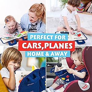 UNIH Quiet Book for Toddlers,Soft Activity Book Toddler Travel Toys Educational Montessori Busy Book for 1 2 3 Year Old Toddlers Boy Girl