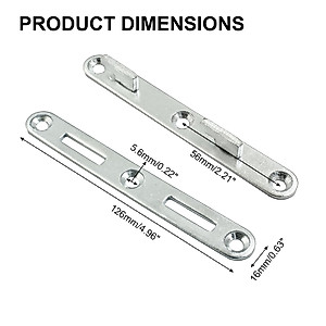 LifCratms 4 Sets Bed Rail Fasteners, 5 Inch Wood Bed Rail Connecting Fittings Thick Zinc Round Bed Hook Bed Frame Rail Hardware