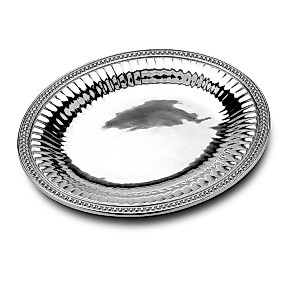 Wilton Armetale Flutes and Pearls Medium Round Serving Tray, 13.5-Inch