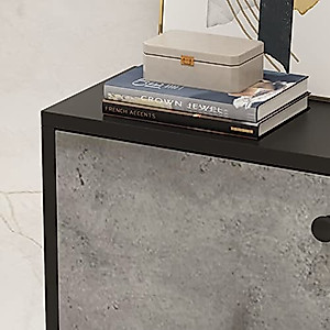 FUFU&GAGA Shoe Cabinet with 3 Flip Drawers & 1 Door for Entryway, Modern Shoe Storage Cabinet, Freestanding Shoe Rack Storage Organizer (Black/Grey, 47.2“W x 9.4" D x 47.2" H)