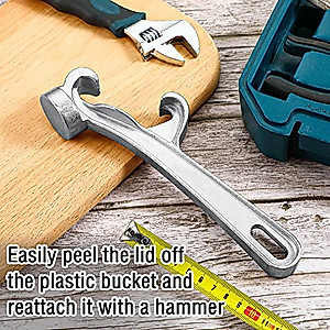Romooa Aluminum Bucket Opener 5 Gallon Pail Opener Silver Buckets Lid Wrench Metal Can Opener Lid Remover Tool for Home Industrial Use (1 Piece), 21 cm