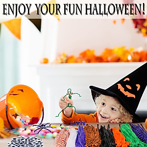 Halloween Pipe Cleaners,420 Pcs Halloween Pipe Cleaners Craft Set Including 320Pcs Pipe Cleaners &100Pcs Wiggle Googly Eyes Self Adhesive for Home&School DIY Art Crafts Daily or Halloween Decoration