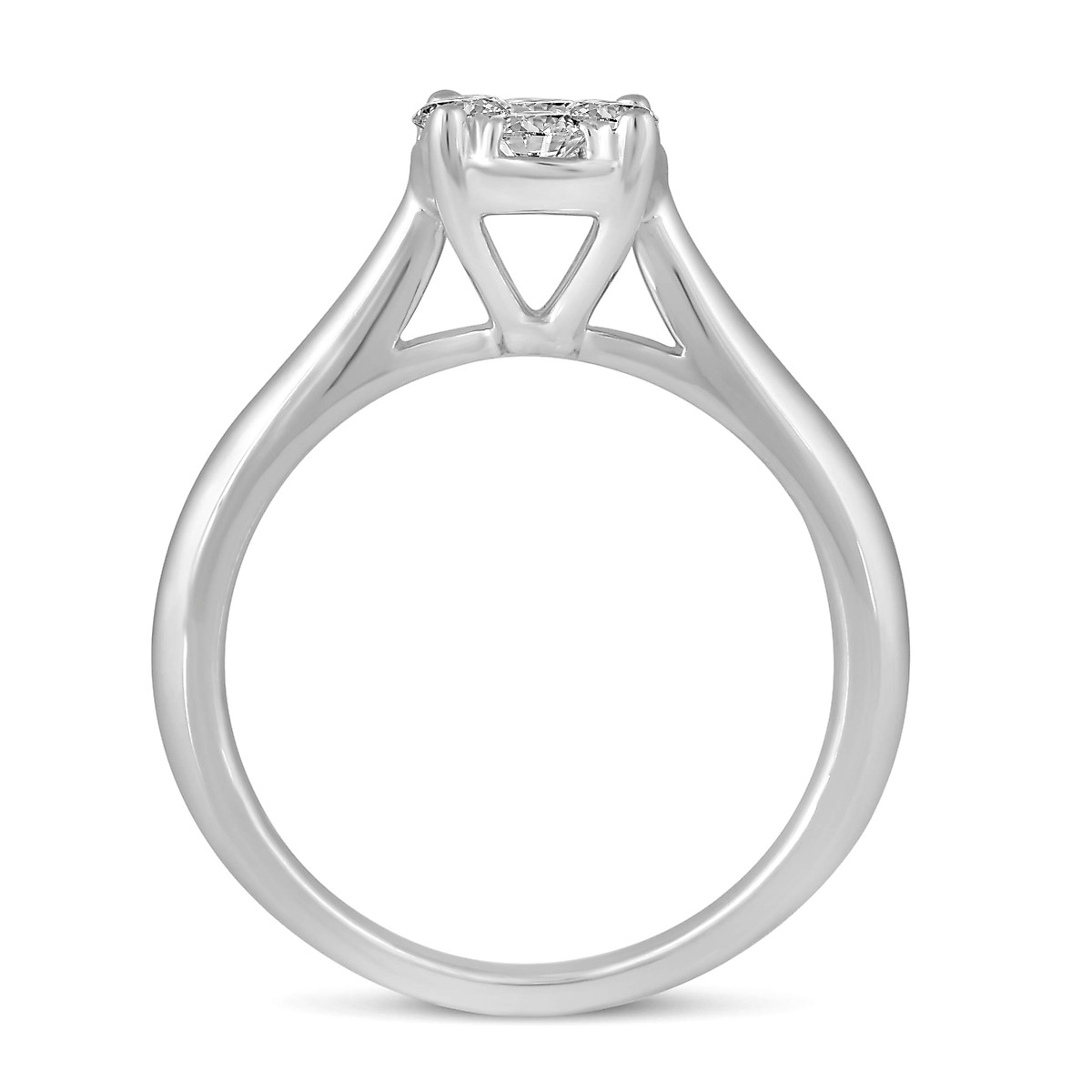 Fifth and Fine 1/2Cttw to 1.00Cttw Natural Diamond Cluster Solitaire Ring Set in Sterling Silver (6, .50)