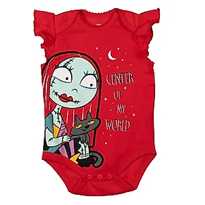 Disney Nightmare Before Christmas Jack Skellington Sally Newborn Baby Girls 5 Pack Bodysuits Multicolor 6-9 Months