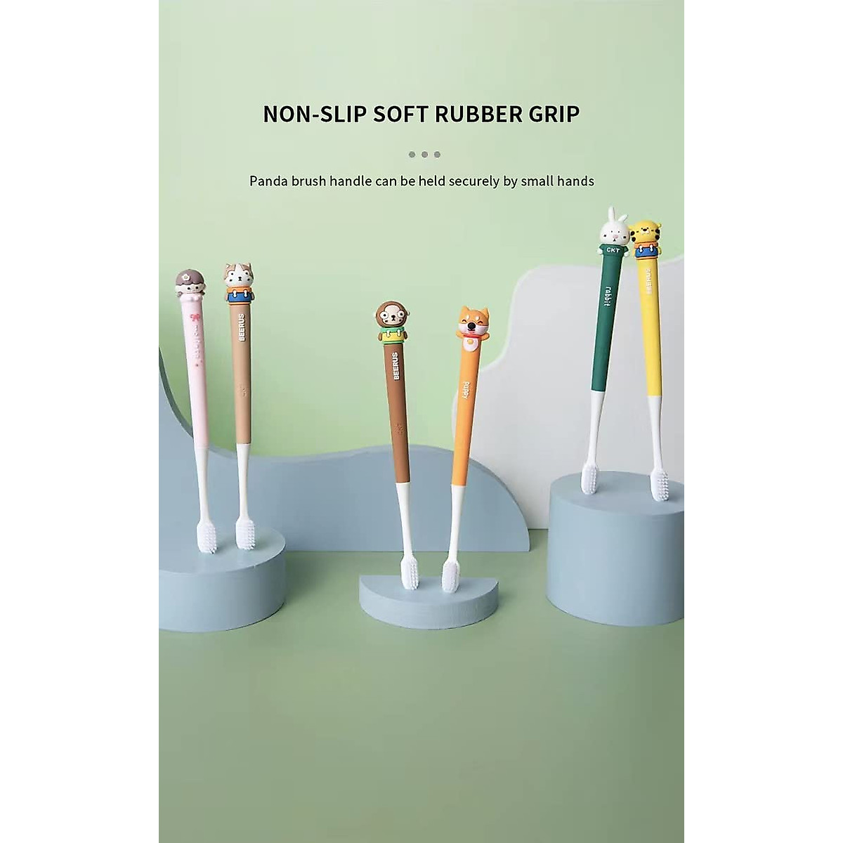 6 Packs Children's toothbrushes Super Soft Cute Animal Children's toothbrushes, Animal Companion Brushing, Boys and Girls Toddler toothbrushes - Suitable for Ages 6 and up