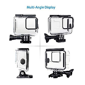 FINEST+ 60m Waterproof Housing Case for GoPro Hero 8 Black Diving Protective Housing Shell with Bracket Accessories for Go Pro Hero8 Action Came Rubber Material Pins Protect The Power Botton