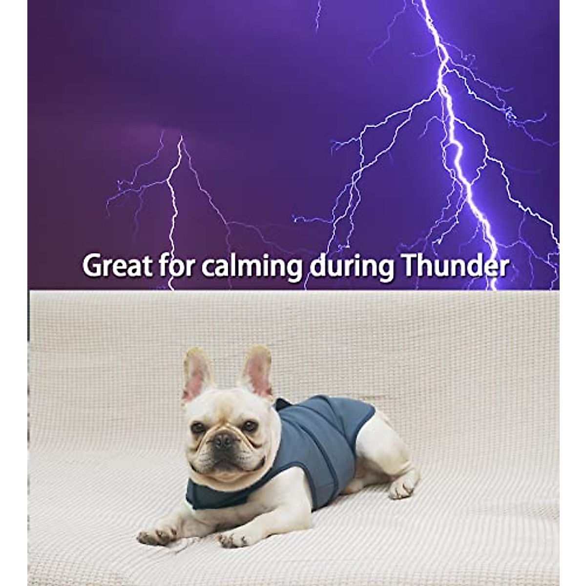 SyChien Dog Anxiety Jacket Calming Relief Shirt,Calming Vest Coat for Extra Large boy Girl Dogs,Deep Blue XL