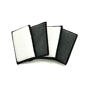 GlossOnly Microfiber Interior Scrub Sponge Car Wash Scrubbing Pad with Super Soft Bristle-Like Fibers (4 Pack), Microfiber Applicator Pads for Leather, Plastic, Vinyl and Upholstery Cleaning