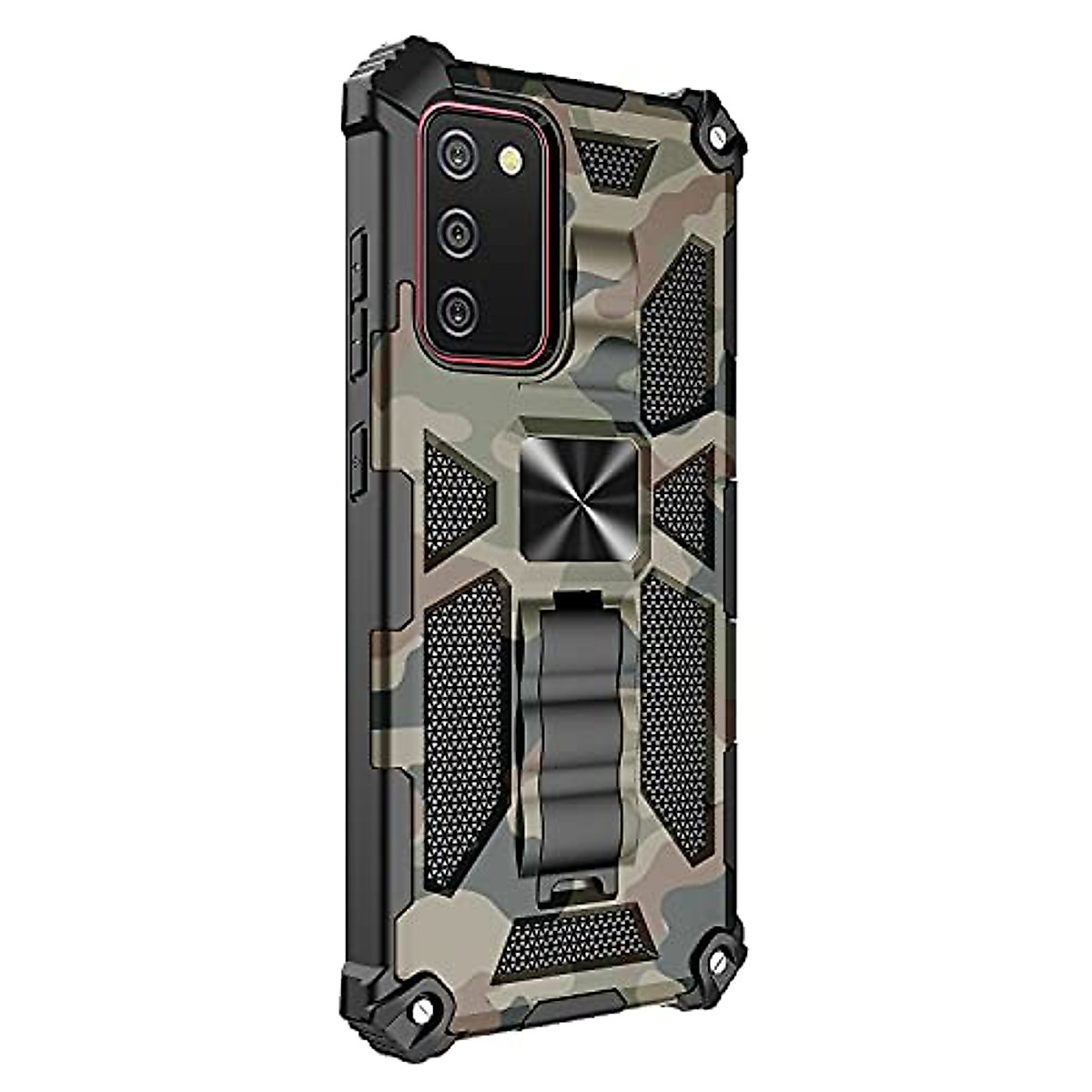 Samsung Galaxy A02S Phone Case,SZYZ Camouflage Sturdy Phone Case with Heavy Duty Shockproof Military Grade Anti-Fall Protection and Built-in Magnetic Cover for Samsung Galaxy A02S, MC Army Green