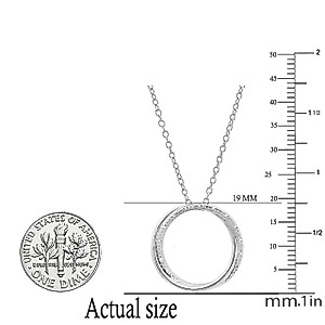 Dazzlingrock Collection 0.02 Carat (Ctw) Round White Diamond Interwined Classic Interlocking Open Circle Pendant for Her with 18 Inch Silver Chain in 10K Rose Gold