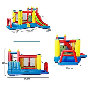 Children's Inflatable Castle Home Trampoline Children Playground Toys Basketball Slide Toy Outdoor Square Large Amusement Park Castle Toys