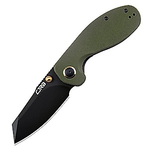 CJRB Folding Pocket Knife Maileah Tactical Knife with AR-RPM9 Powder Steel Balde and G10 Small Tactical Pocket Knife EDC for outdoor survival hunting camping J1918 (Black Blade/Army Green)