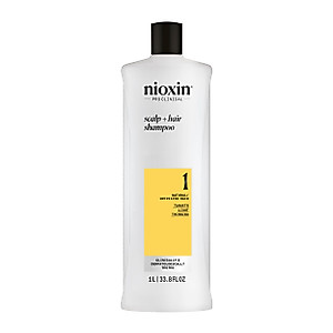 Nioxin Scalp + Hair Thickening System 1 Shampoo, For Natural Hair with Light Thinning, 33.8 fl oz (Packaging May Vary)