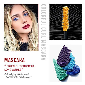 7 Colors Colorful Mascara Rainbow Colorful Waterproof Mascara 3D Fiber Lash Mascara Volume Eye lash