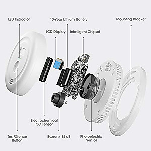 X-Sense 10-Year Battery Smoke and Carbon Monoxide Detector with LCD Display, Dual Sensor Smoke and CO Alarm Complies with UL 217 & UL 2034 Standards, Auto-Check, SC08, 5-Pack