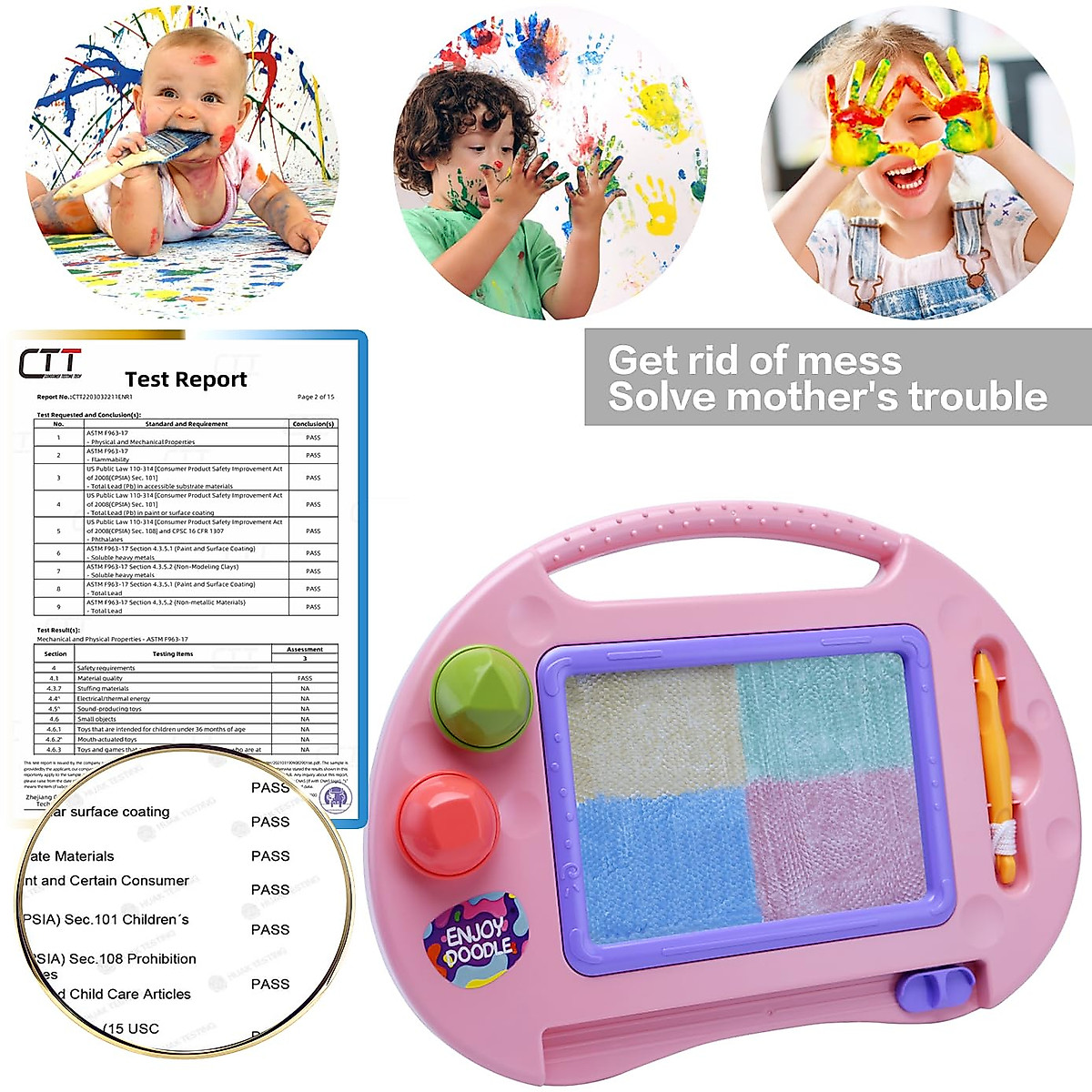 Toddler Toys,Toys for 1-2 Year Old Girls,Magnetic Drawing Doodle Board for Kids Toys,Educational Learning Baby Toys for 18 Months 1 2 3 Year Old Girl Boy Birthday Easter Gifts,Arts and Crafts Toys