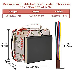 Bible Covers for Women, Book Carrying Case Bible Bag with Bookmark and Protective with Handle and Zipper Pocket - Holds & Protects Standard 10.2" Bibles(Brown)