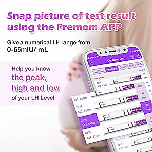 Premom Ovulation & Pregnancy Test Kit: 50 Quantitative Ovulation Strips & 20 Early Pregnancy Detction Tests Combo - Accurate Fertility Tracker OPK with Free APP, 50LH+20HCG PM2-S+PM1-S:50+20