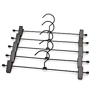 Koobay 13.8" Black Metal Pants Hangers, 30 Packs, Skirt Hangers Trouser Hangers with Clips Trouser Hangers Clothes Hangers