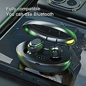 Wireless Earbuds, Bluetooth 5.2 Headphones with Charging Case, Bluetooth Headphones with Mics, Widely Compatible, Fingerprint Control, Power Display,for Sports/Working