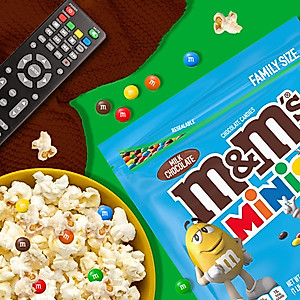 M&M'S Minis Milk Chocolate Candy, Family Size, 16.9 oz Resealable Bulk Candy Bag