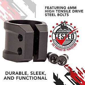 ROOT INDUSTRIES Lithium Double Clamp - Pro Trick Stunt Scooter Clamp - Compatible with Freestyle Bars Standard/Oversized - Variety of Colors - 2 Bolt 6mm Compression for Kick Push Scooter (Black)