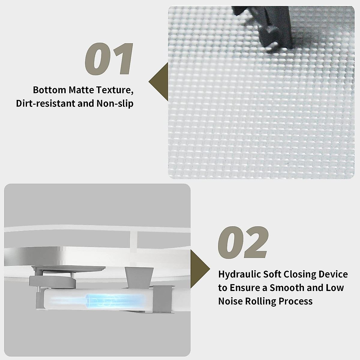 WHIFEA Blind Corner Pull Out Cabinet Organizer, Soft Close 2 Tier Swing Tray, Non-Slip Spice Rack for 36 inch Kitchen Cabinet, Heavy Duty Storage Organizer, Adjustable Height