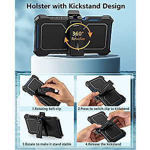 SOiOS for Samsung Galaxy A03s Case: Military Grade Rugged Drop Proof Protection Cases with Kickstand | Heavy Duty Protective Cell Phone Holster Cover | Durable Matte Textured Shockproof TPU Protector